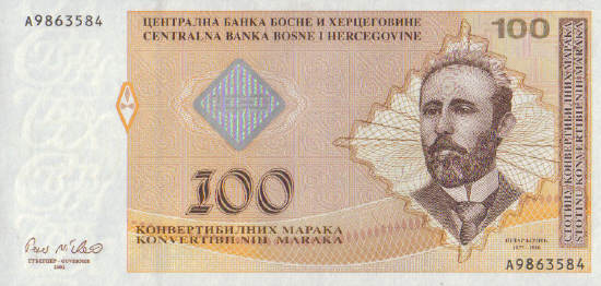 Bosnien Herzegowina 100 Maraka 2002 Pick 70b unc | MA-Shops