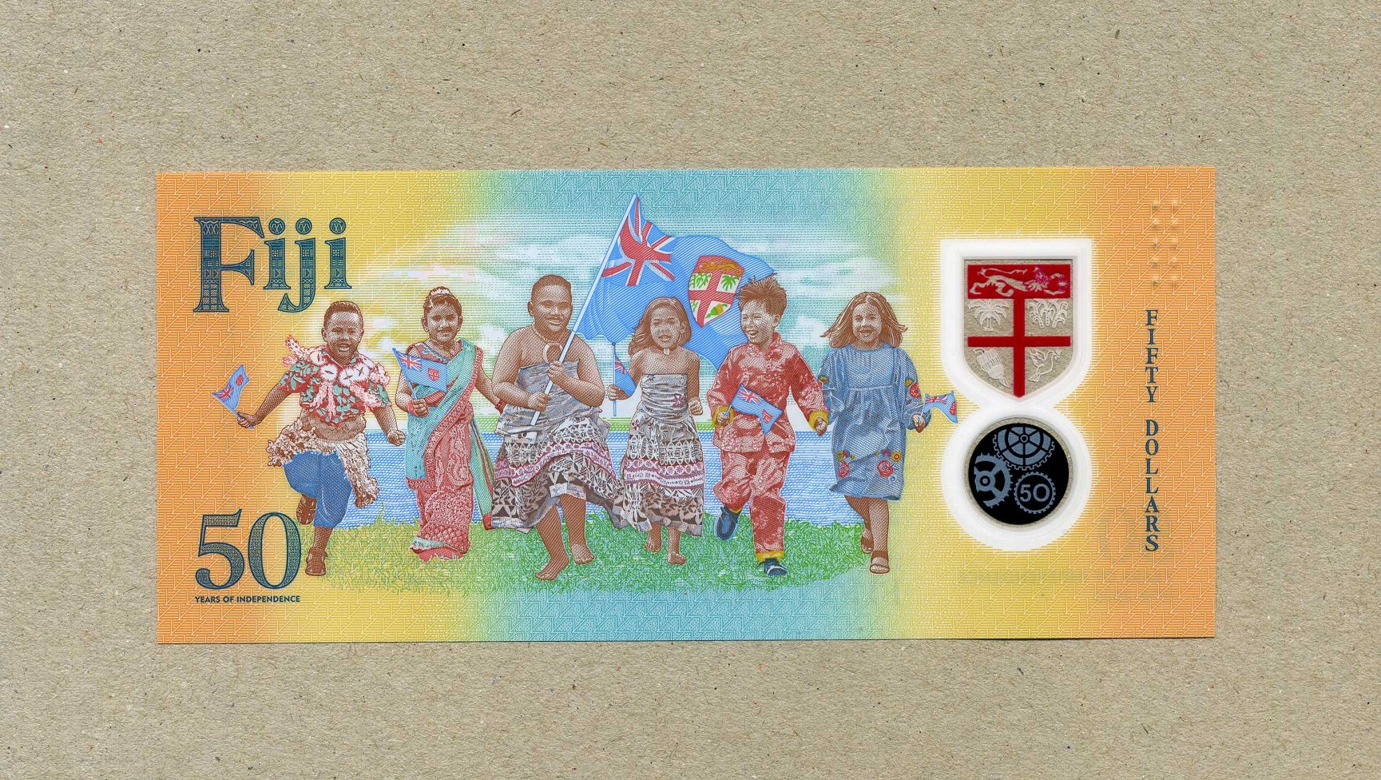 Fiji-Insel 50 Dollars 2020 P.121 - Polymerausgabe - 50 Years ...