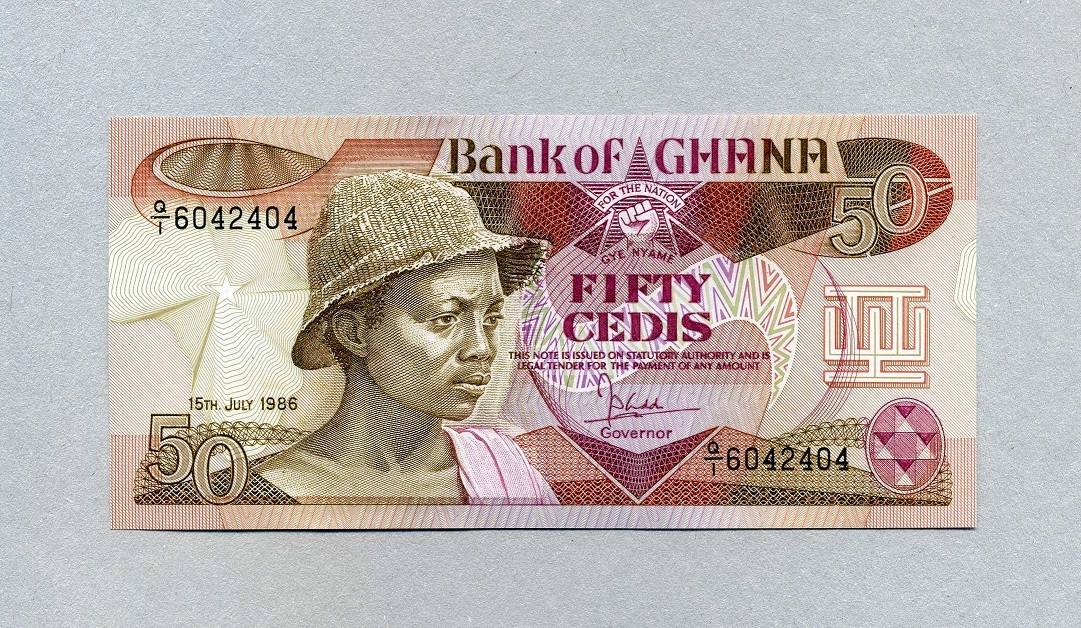 Ghana 50 Cedis 15.7.1986 P.25 unc / GEM UNC | MA-Shops