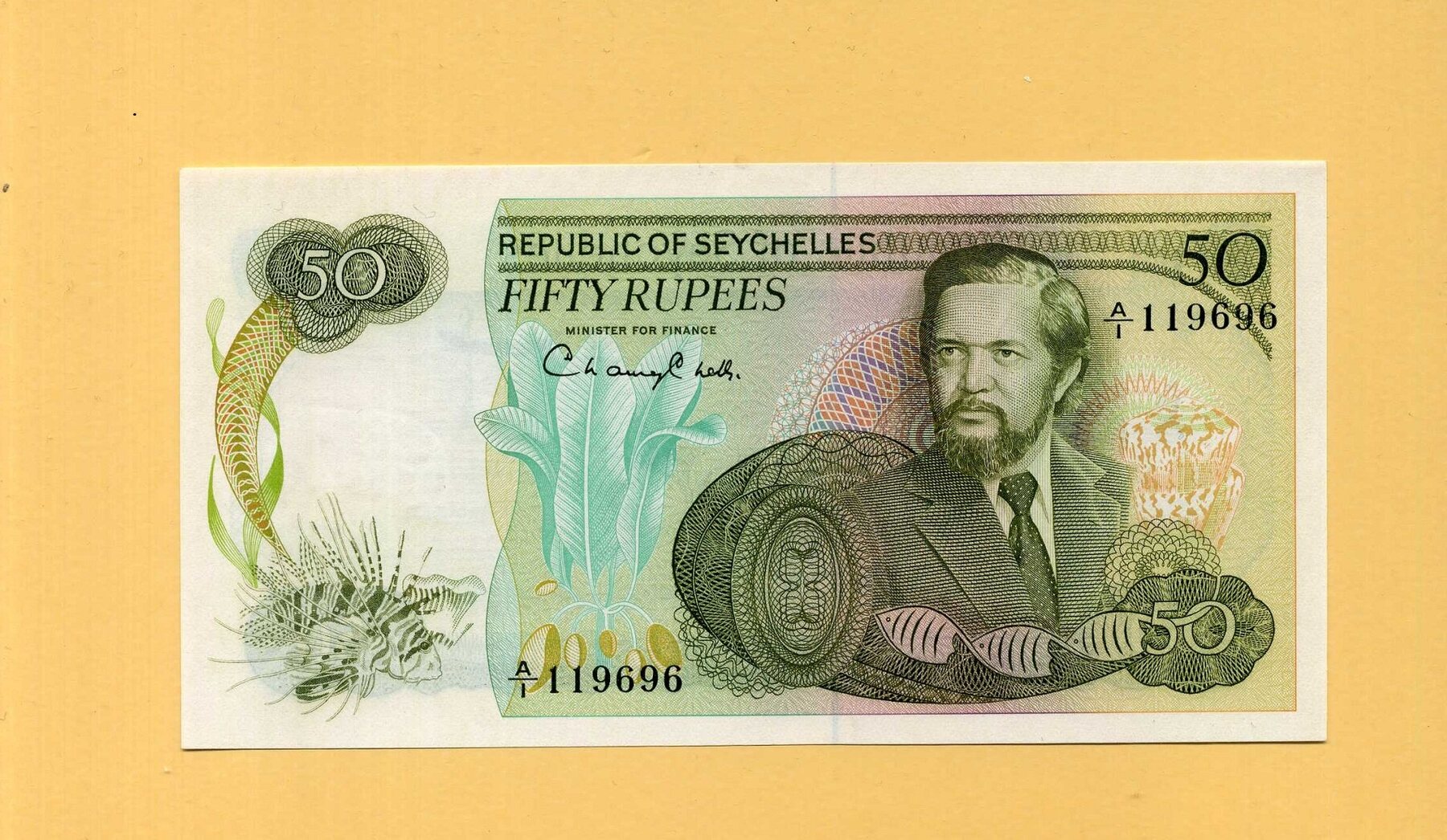 SEYCHELLES 50 RUPEES ND(1977) - Nice original - PRESIDENT MANCHAM-1977 ...