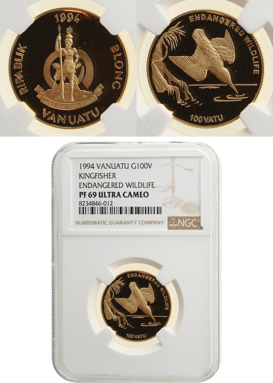 Vanuatu 100 vatu 1994 PF69 Ultra Cameo | MA-Shops
