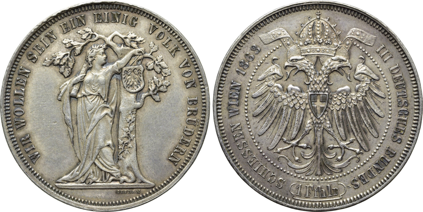 Austria 1 Thaler 1 Shooting thaler 1868 XF | MA-Shops