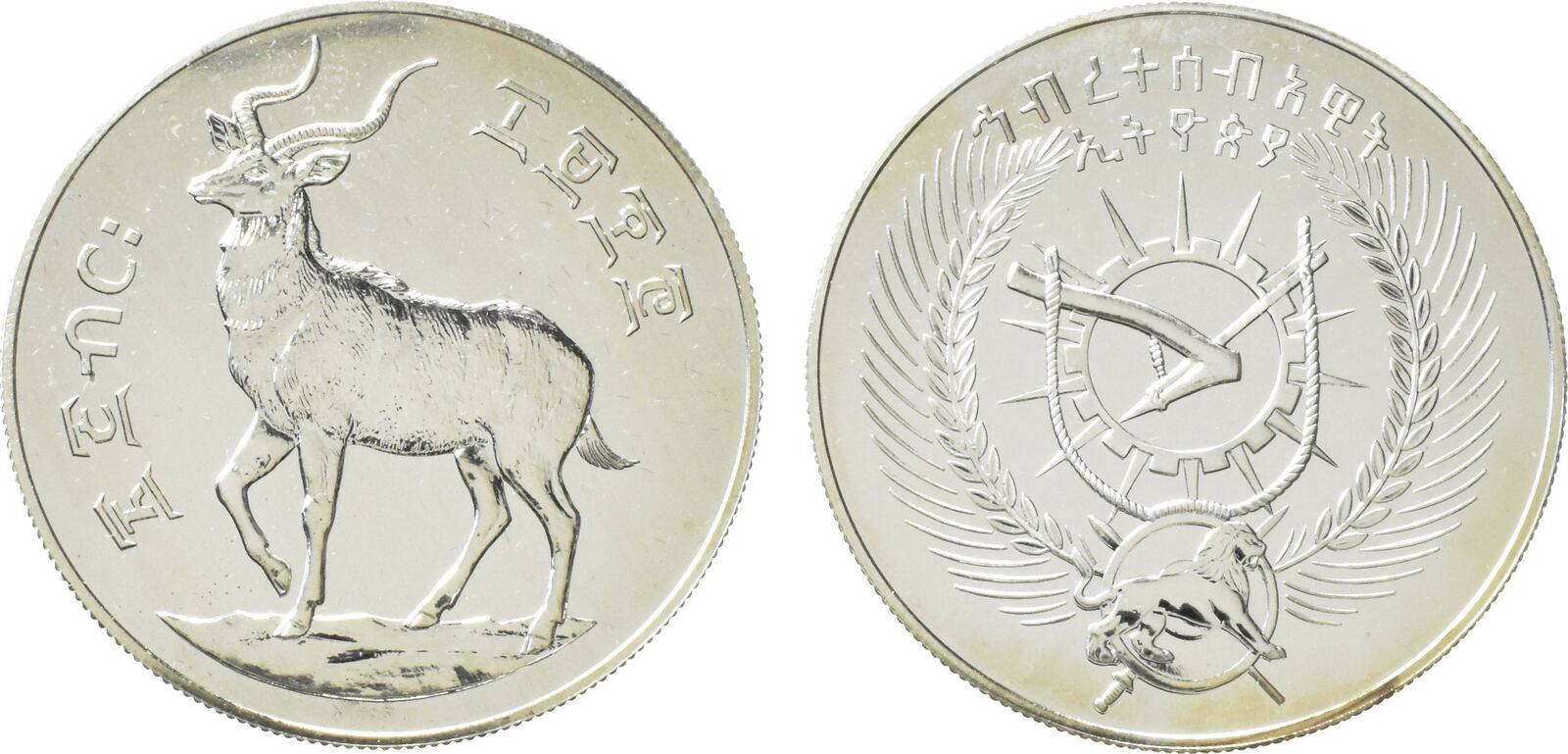 Äthiopien 25 Birr 1976 WWF - Bergnyala - Antilope Proof fleckig | MA-Shops