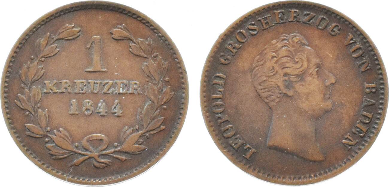 Deutschland Baden Kreuzer 1844 VF | MA-Shops