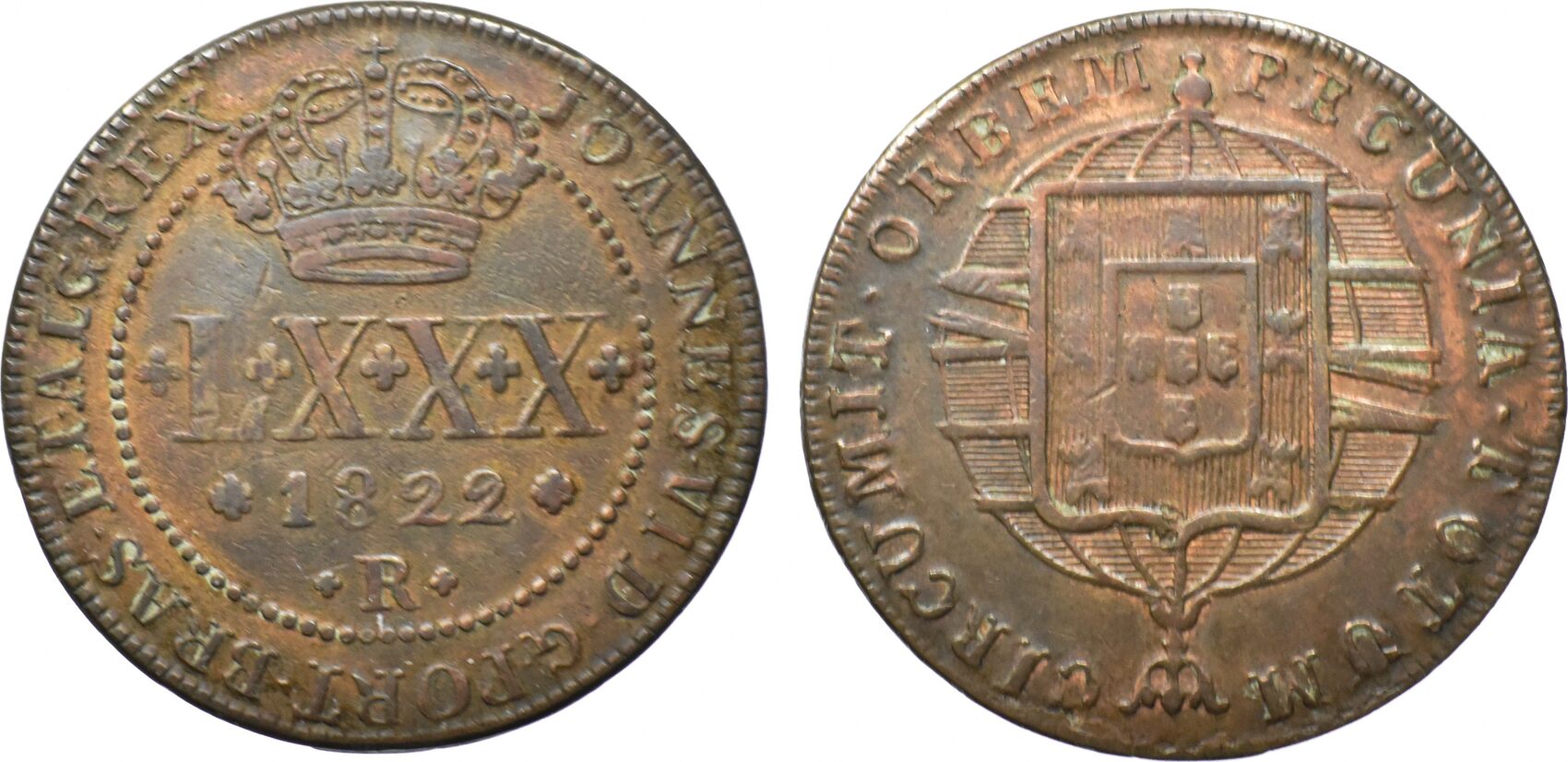 Brasilien 80 reis 1822 R König Johann VI. (1802 - 1822) EF | MA-Shops