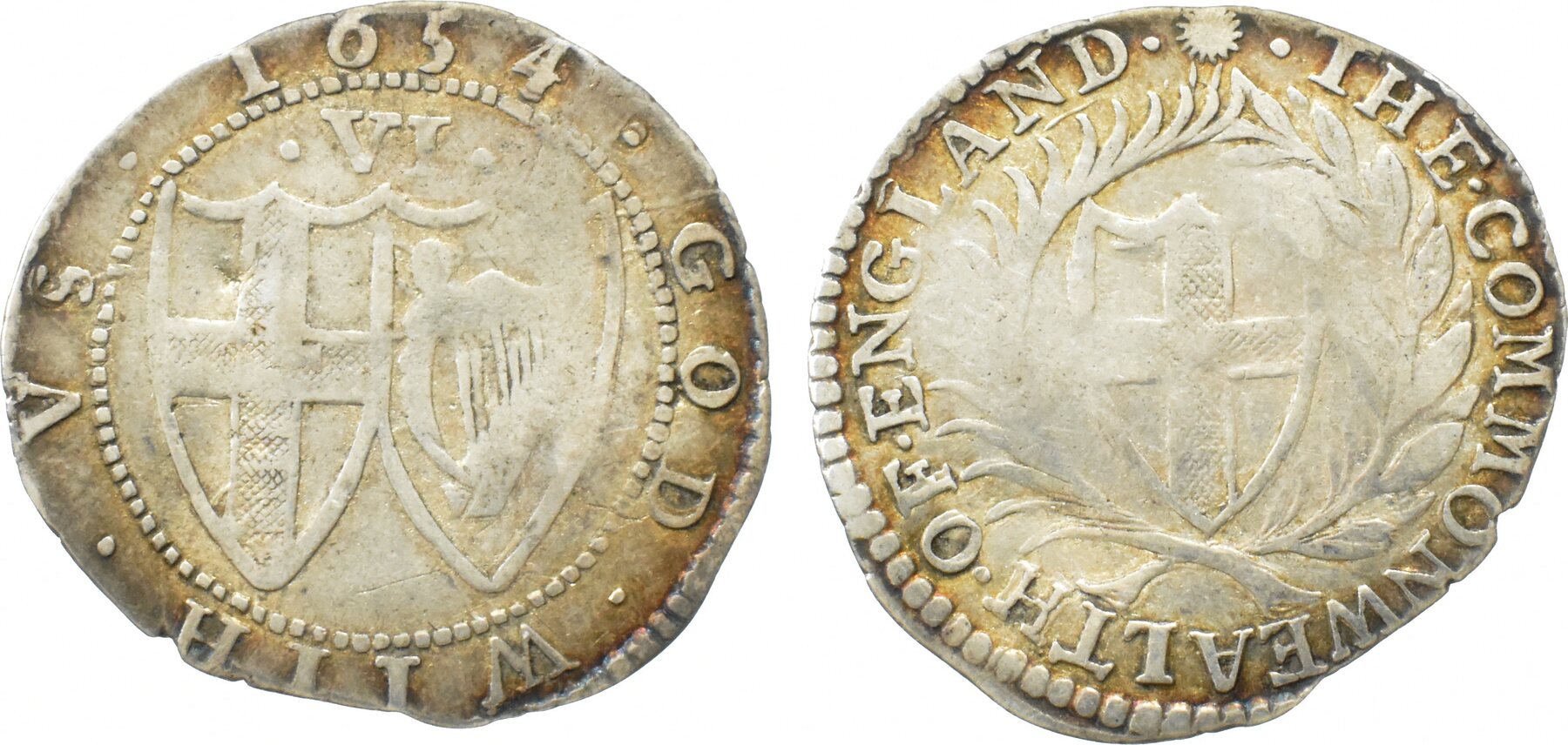 England 6 Pence 1654 Commonwealth (1649-1660) VF-EF | MA-Shops