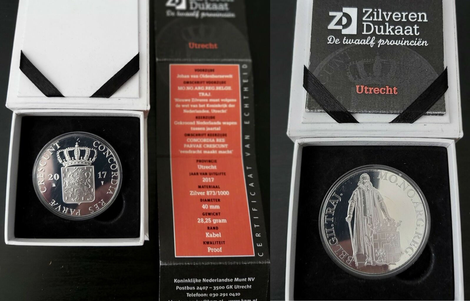 DUCAT 2017 NETHERLANDS SILVER COIN YEAR UTRECHT BOX COA | MA-Shops