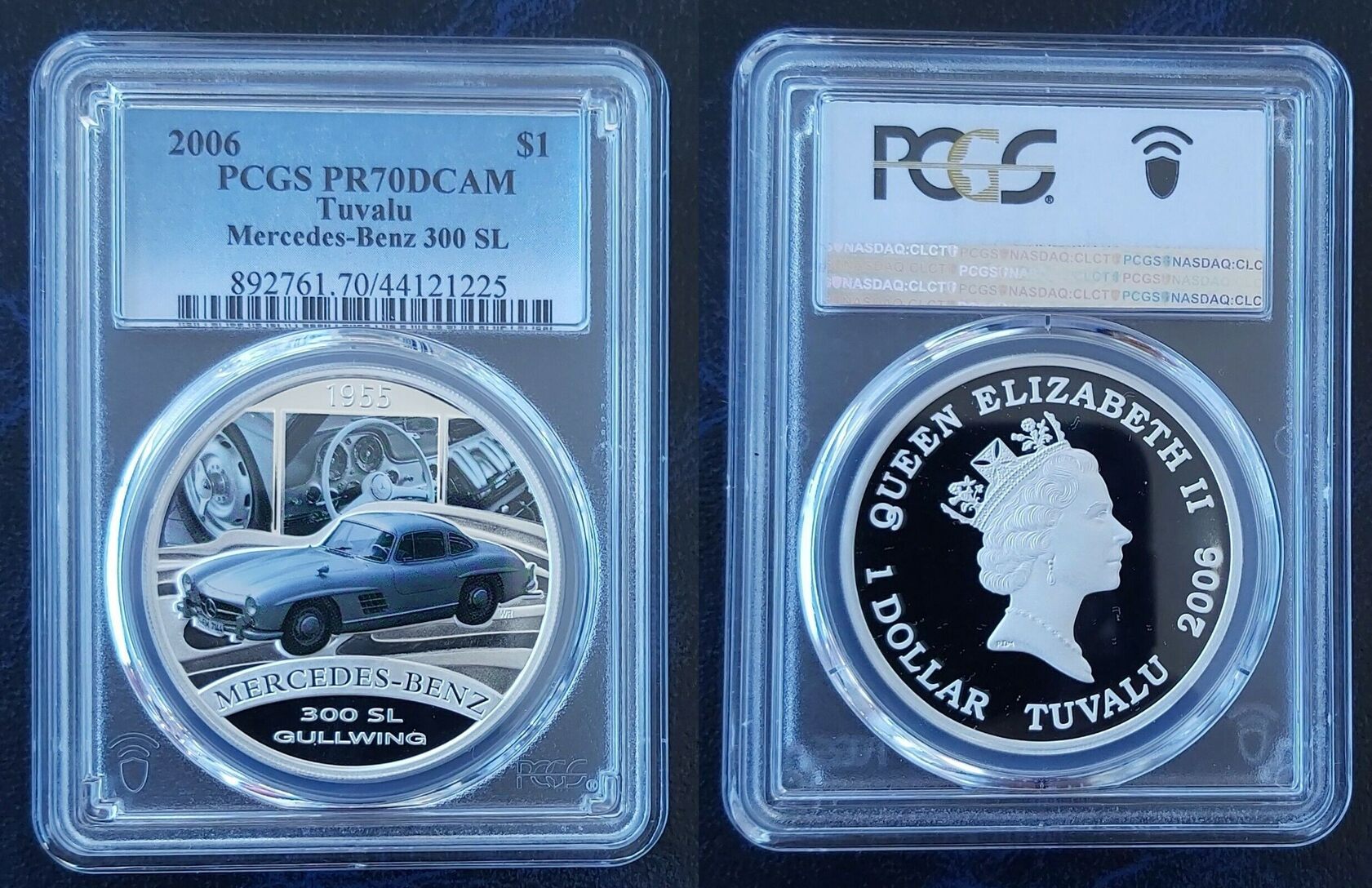 2006 TUVALU SILVER PROOF 1$ COIN YEAR KM#53 MERCEDES BENZ PCGS PR70 TOP ...