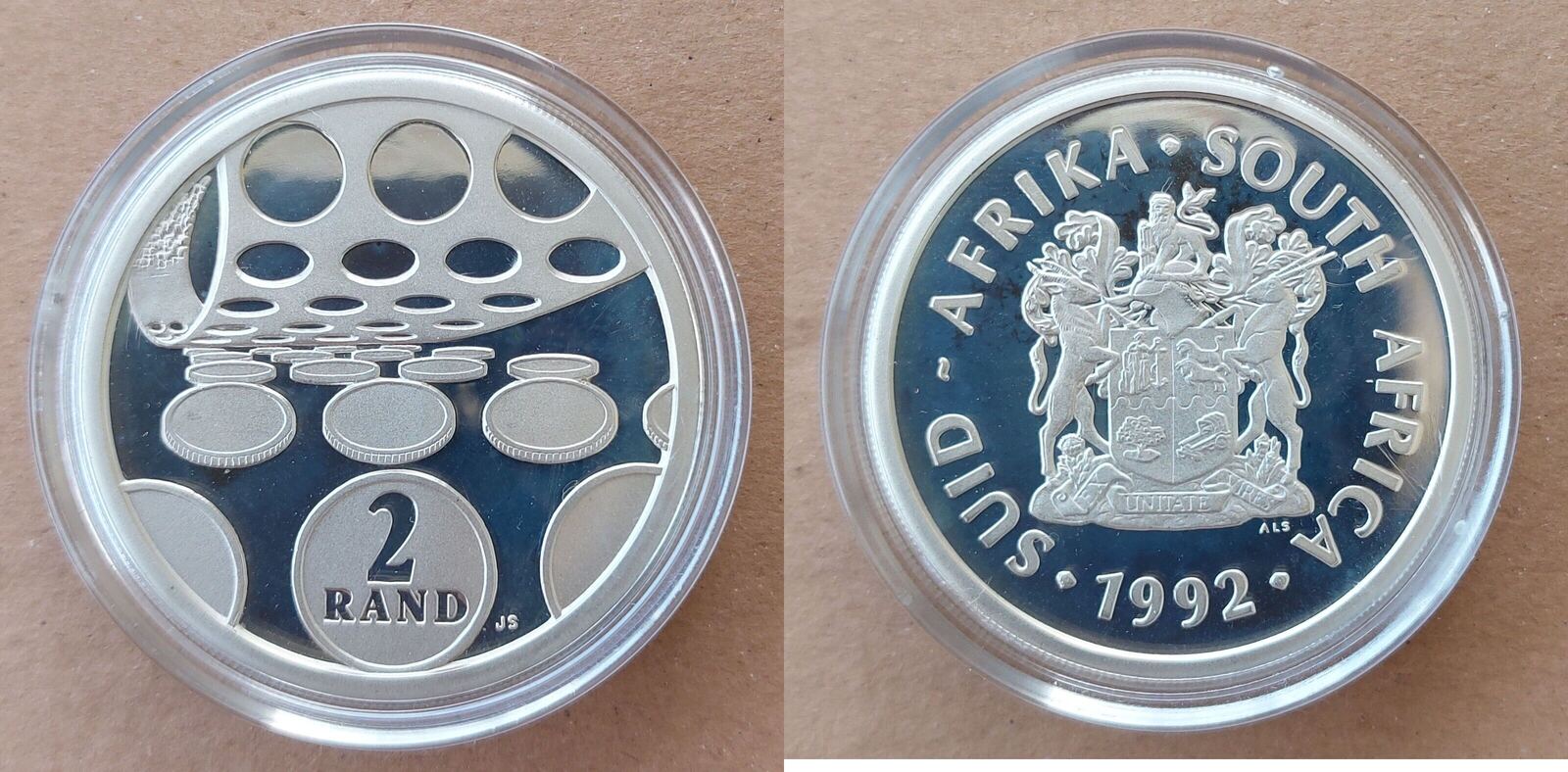 2 RAND 1992 SOUTH AFRICA SILVER PROOF COIN YEAR KM#145 COIN MINTING TECHNOLOGY | MA-Shops