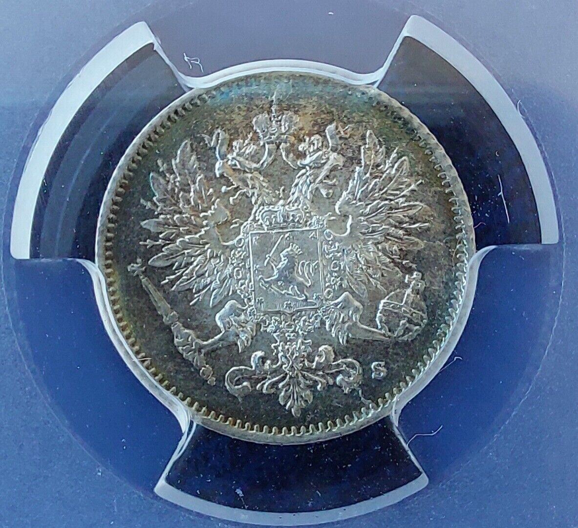 25 PENNIA 1916 FINLAND SILVER UNC COIN YEAR KM#6.2 PCGS GRADING MS67 ...