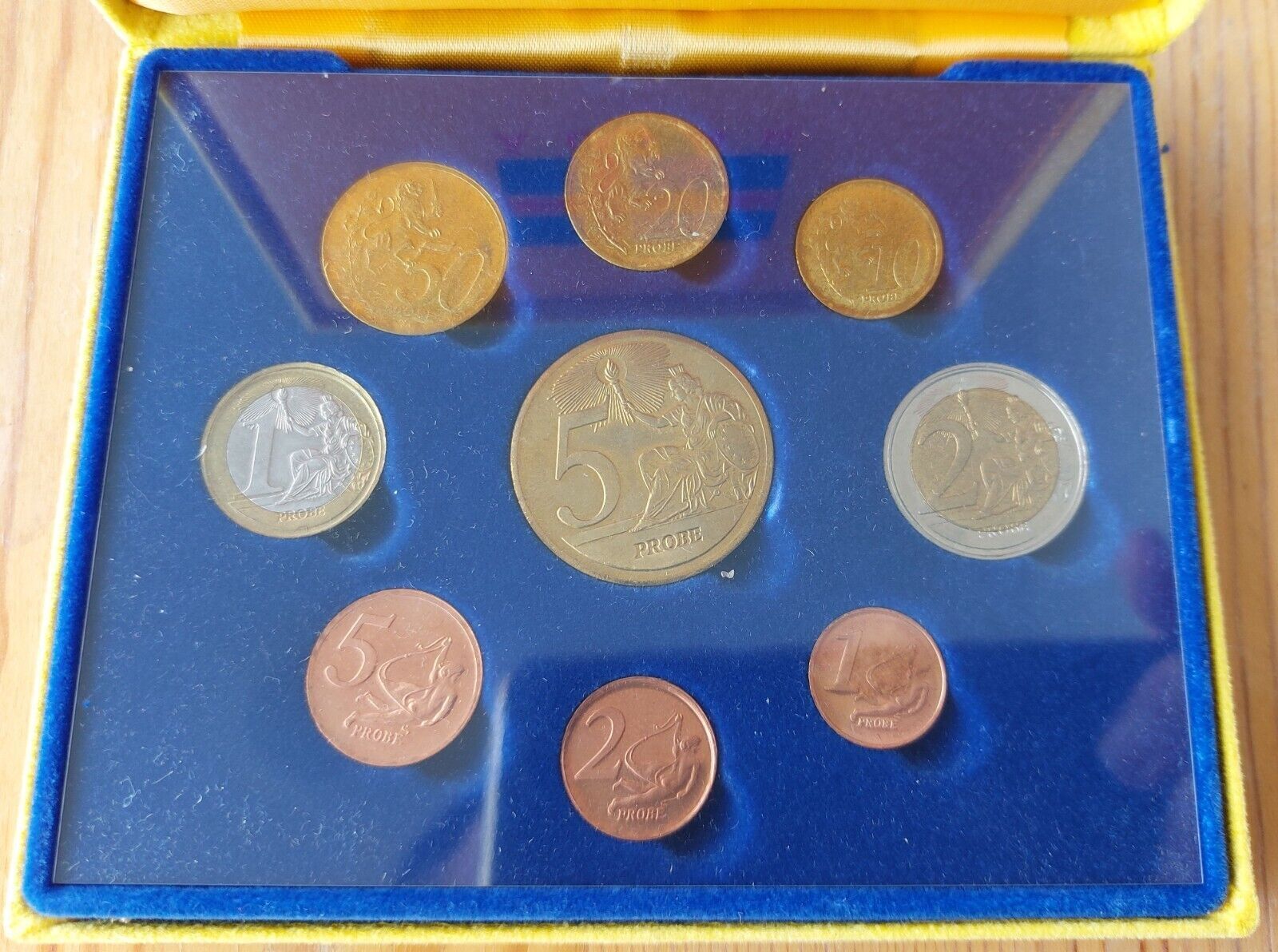 1 CENT ALAND FINLAND 9 DIF UNC SET - 5 EURO PATTERN ESSAI PROVA COA BOX ...