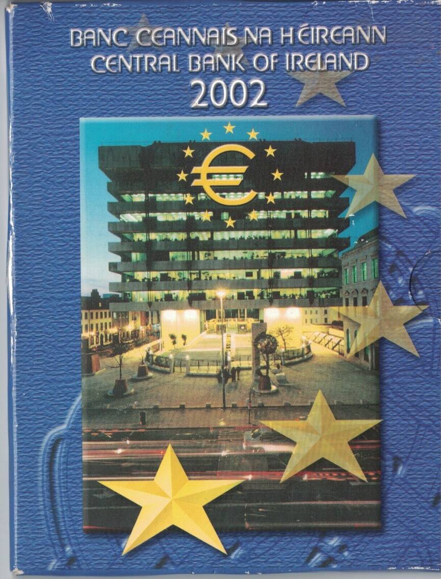 1 CENT 2002 IRELAND FIRST ISSUE MINT 8 DIF UNC COINS SET - 2 EURO YEAR ...
