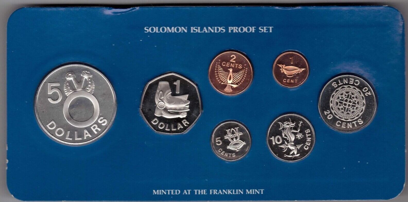 SOLOMON ISLANDS PROOF 7 DIF COINS SET 1978 YEAR KM#1-7 PS2 SILVER BOX ...