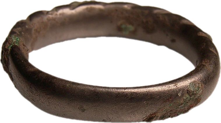 Viking finger ring with notches silver, medieval ring Norman collection ...