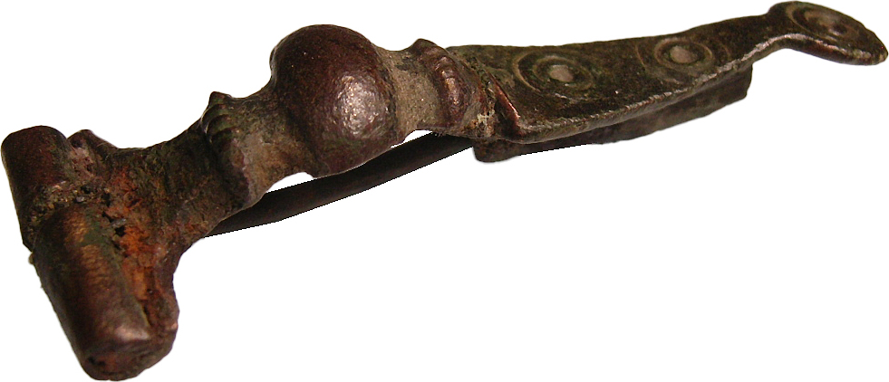 Roman robe fibula with eye decoration, antique fibula jewelry, Romans ...