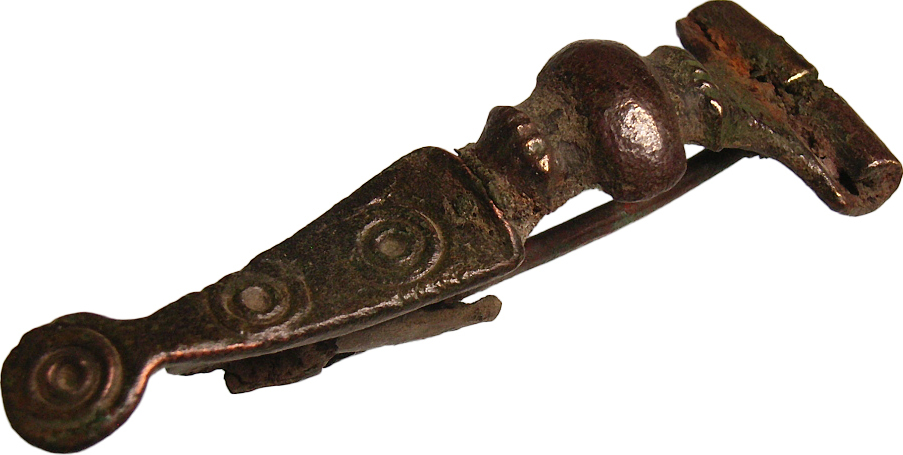 Roman robe fibula with eye decoration, antique fibula jewelry, Romans ...