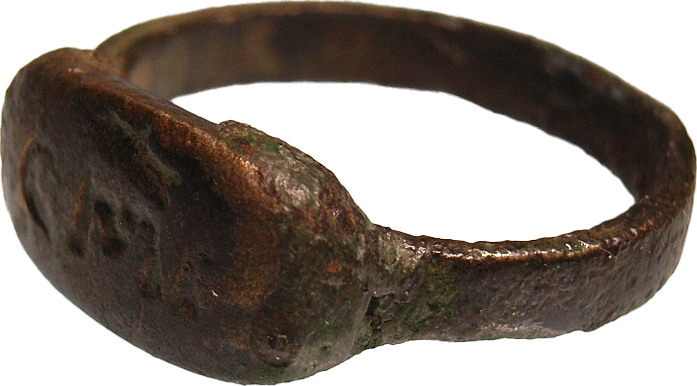 Roman signet ring finger ring with writing CM, Roman Empire, ancient ...