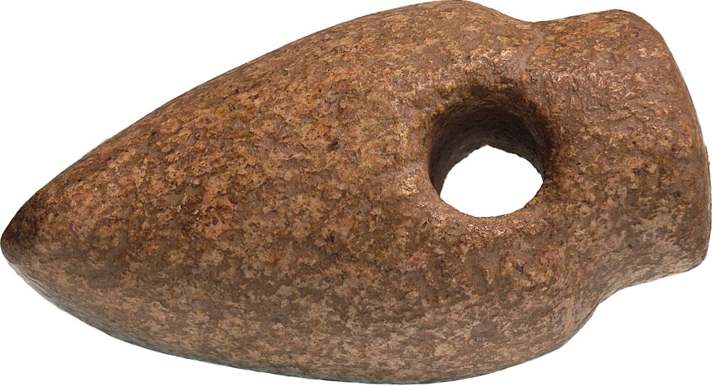 Hole ax from the Neolithic period, ax head in the special form of the ...