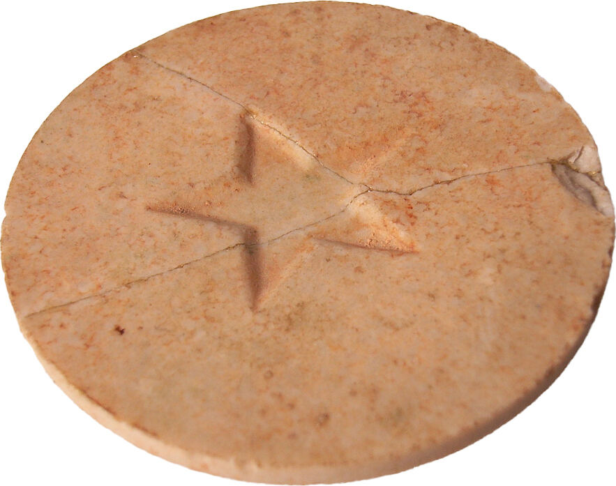 Roman, Judea token with star decoration made of bone, antique ...