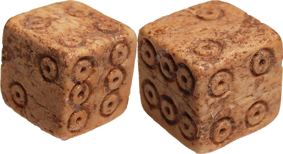 OLD ROMAN Rare leg game dice with numbers, bread and games, Roman I ...