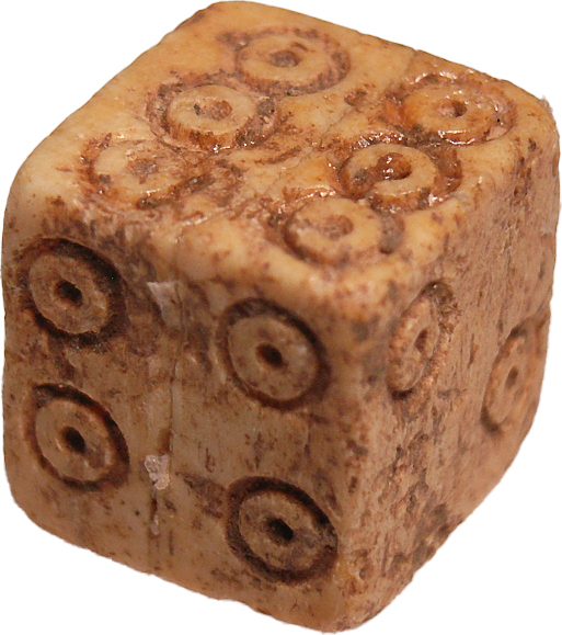 OLD ROMAN Rare leg game dice with numbers, bread and games, Roman I ...