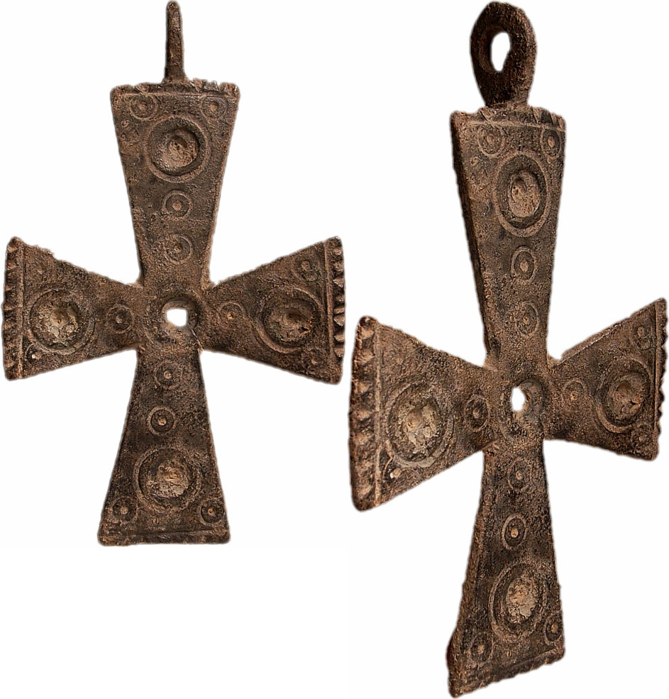 Large Byzantine cross pendant with decoration, late Roman Empire 7.6 cm ...