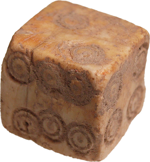 OLD ROMAN Rare leg game dice with numbers, bread and games, Roman II ...