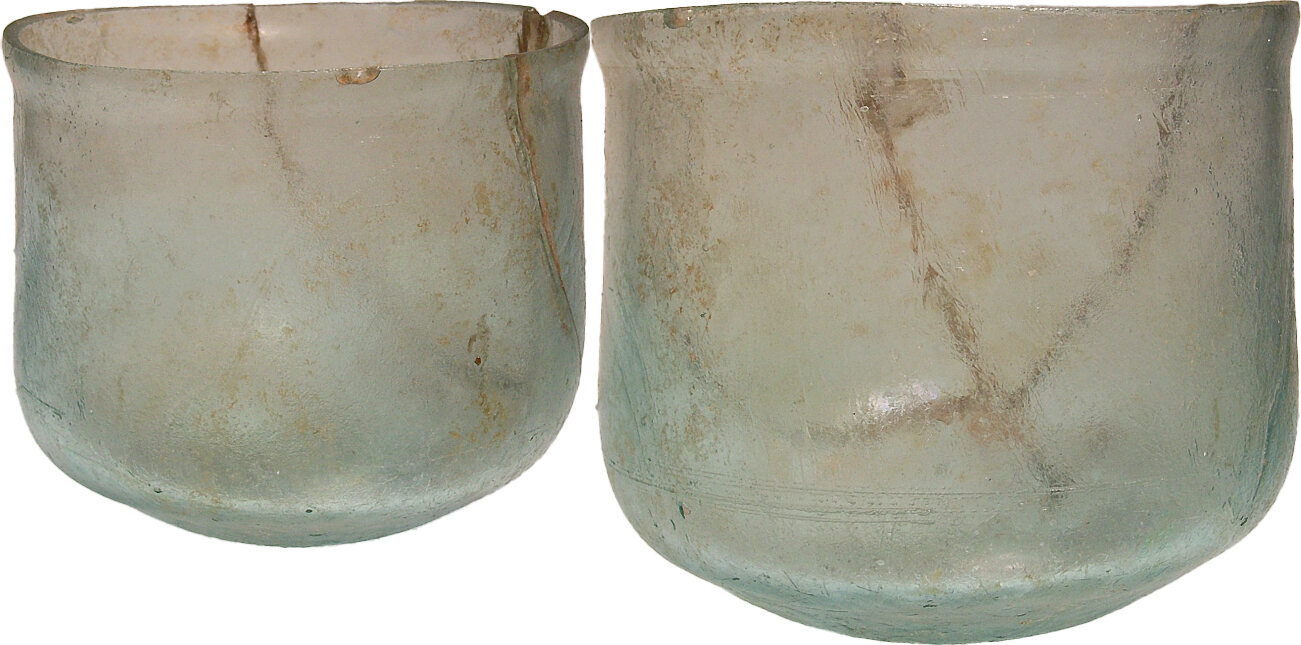 Roman glass cup, drinking cup in beautiful condition, antique glass ...