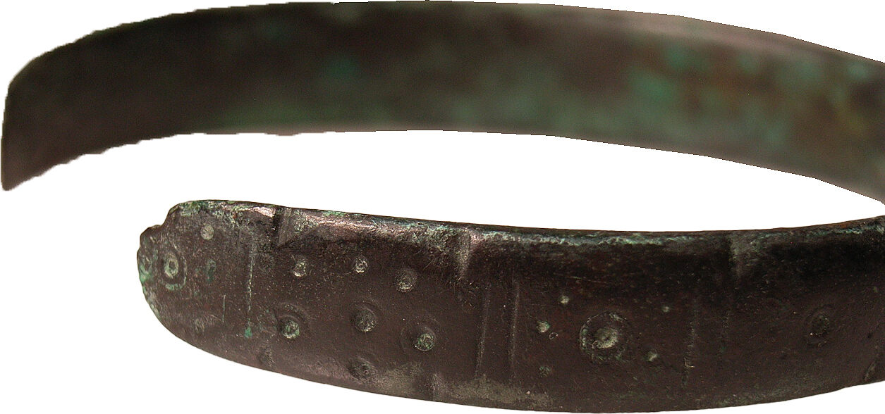 Roman bracelet with circle decorations made of bronze, legionnaire ...