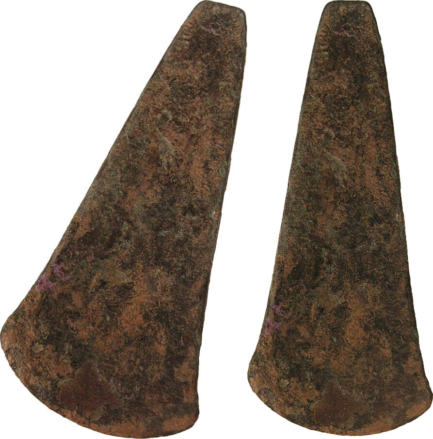 Flat ax blade from the Bronze Age, solid bronze, Celtic collection ...