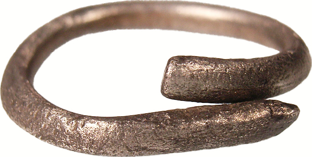 Celtic silver finger ring with overlapping ends, warriors and traders ...