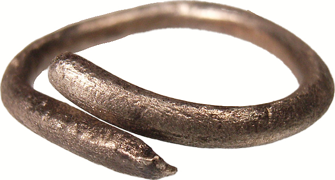 Celtic silver finger ring with overlapping ends, warriors and traders ...