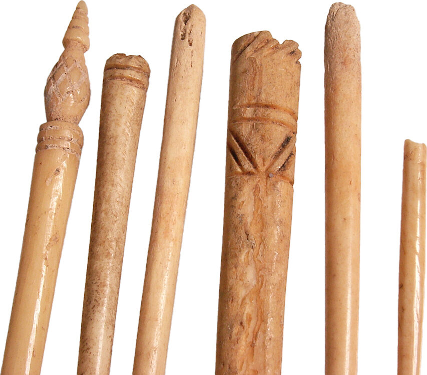 Roman bone pin collection robe pin, hairpin with rare decorations rare ...