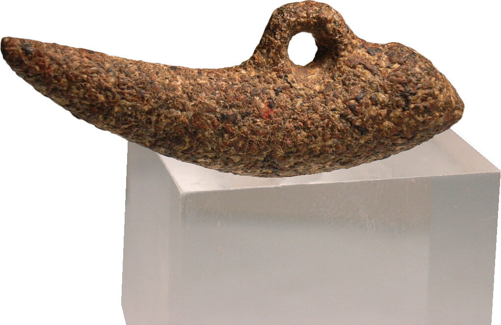 Stone Age jewelry pendant phallus shape made of granite, Neolithic ...