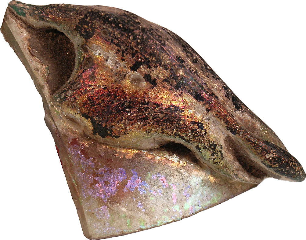 Roman glass fragments, iridescent, estate from France, Roman collection ...