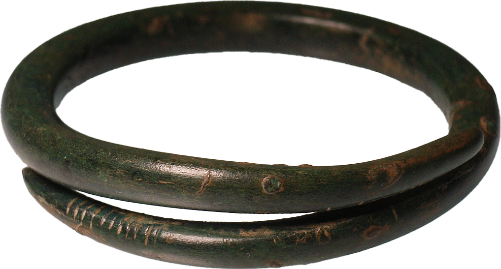 Magnificent example of a bangle with incised decoration, Bronze Age ...