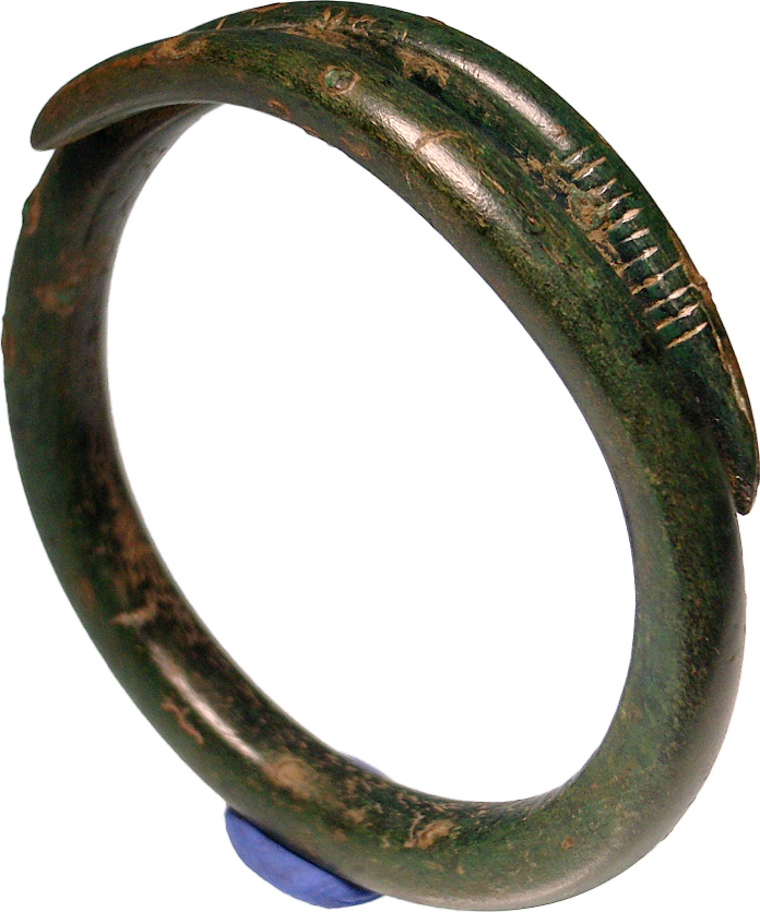 Magnificent example of a bangle with incised decoration, Bronze Age ...