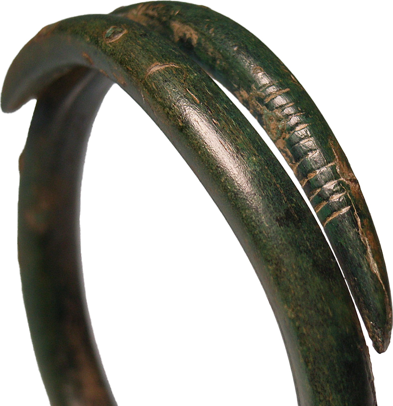 Magnificent example of a bangle with incised decoration, Bronze Age ...