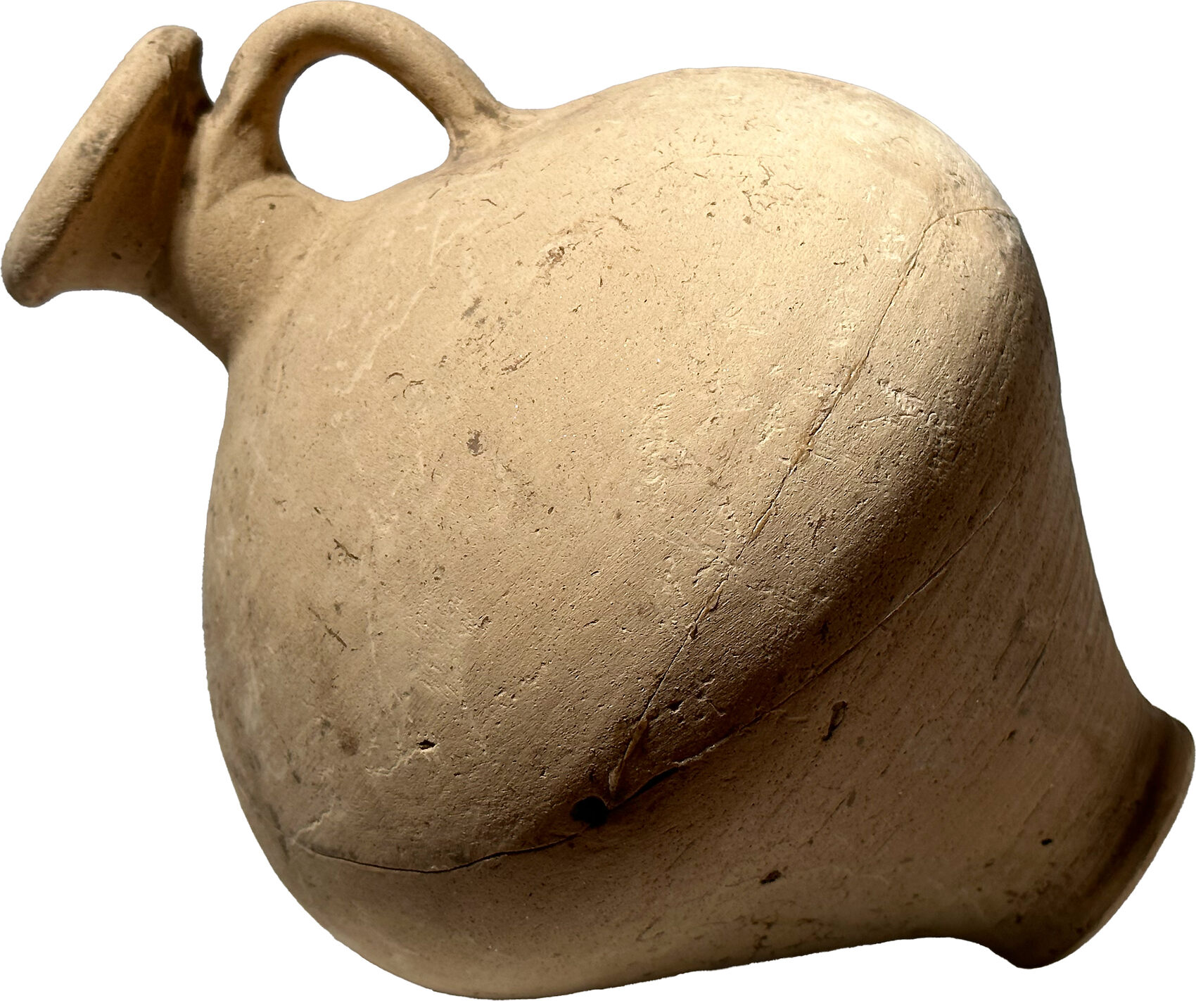 Roman jug with handle, wine vessel, bulbous ceramic, rare location in ...