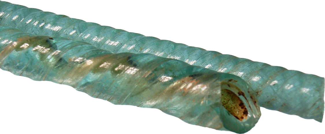 Roman cosmetic stick fragments of twisted azure glass, Roman Empire ...