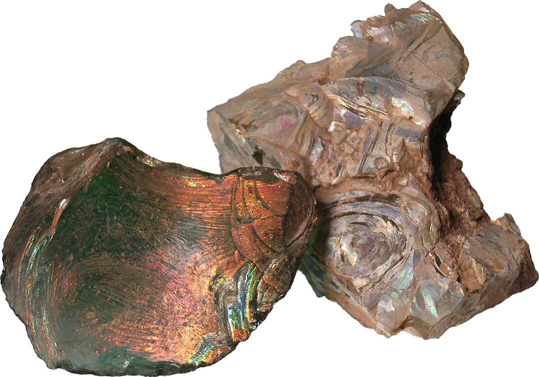 Roman glass fragments, iridescent, estate from France, Roman collection ...