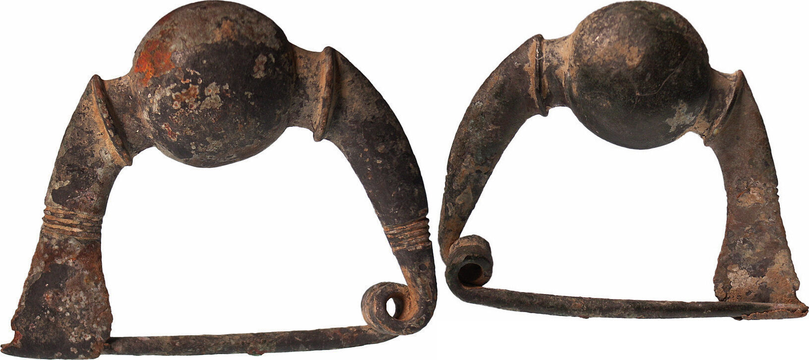 Ancient Greek bow brooch with decoration, Hellenistic, intact function ...