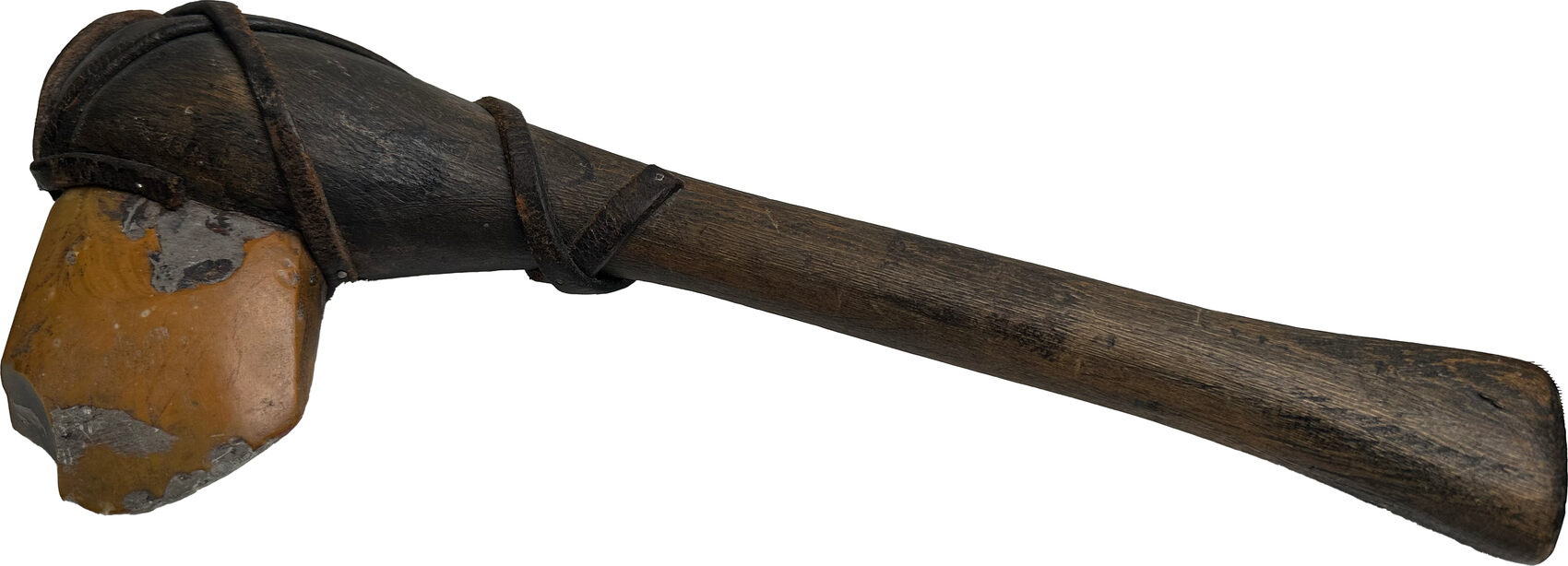 Experimental archaeology, ax head with shaft from the Neolithic ...