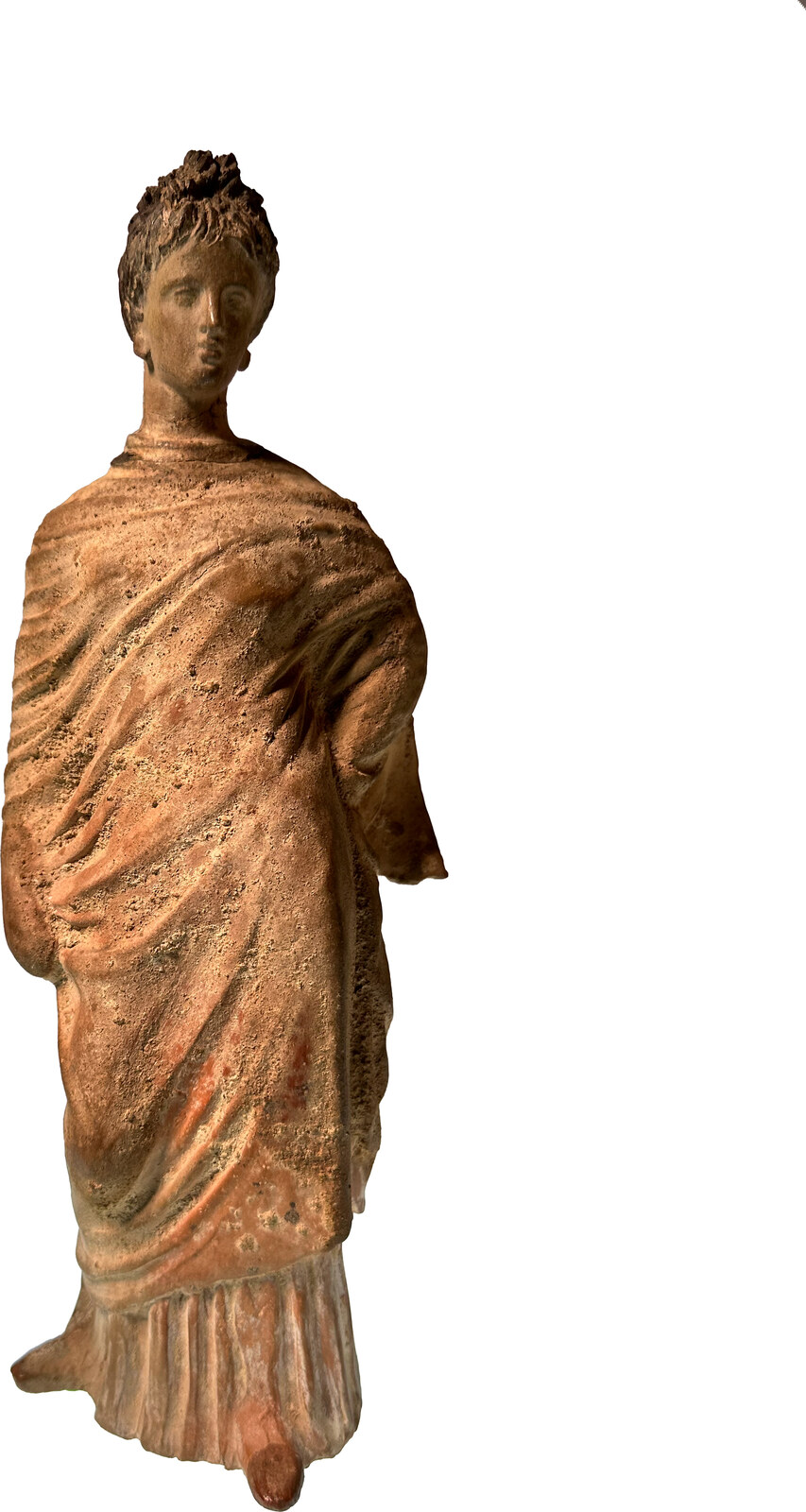 Ancient Greek Tanagra figure robe statuette Greece, KOPINOIAE, around ...