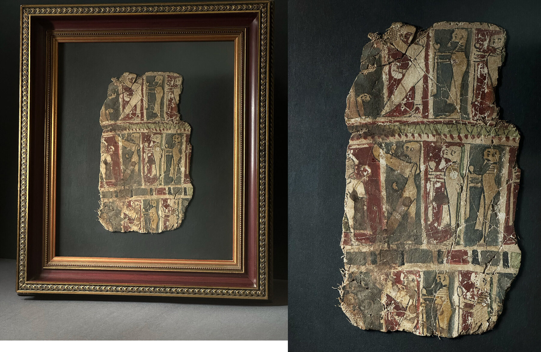 Mummies Fragment Cardboard Box with Deity Isis Ancient Egyptian ...