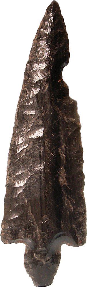 Pre-Columbian spear head made of obsidian Teotihuacan culture, Mexico ...