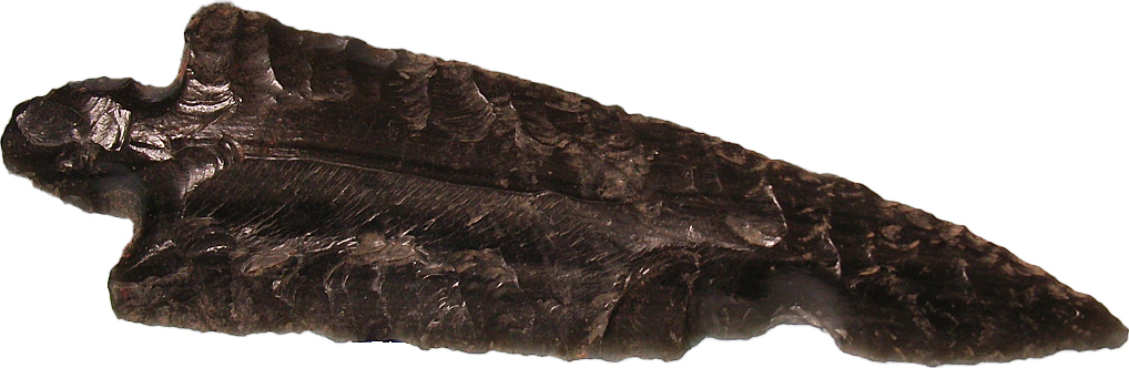 Pre-Columbian spear head made of obsidian Teotihuacan culture, Mexico ...