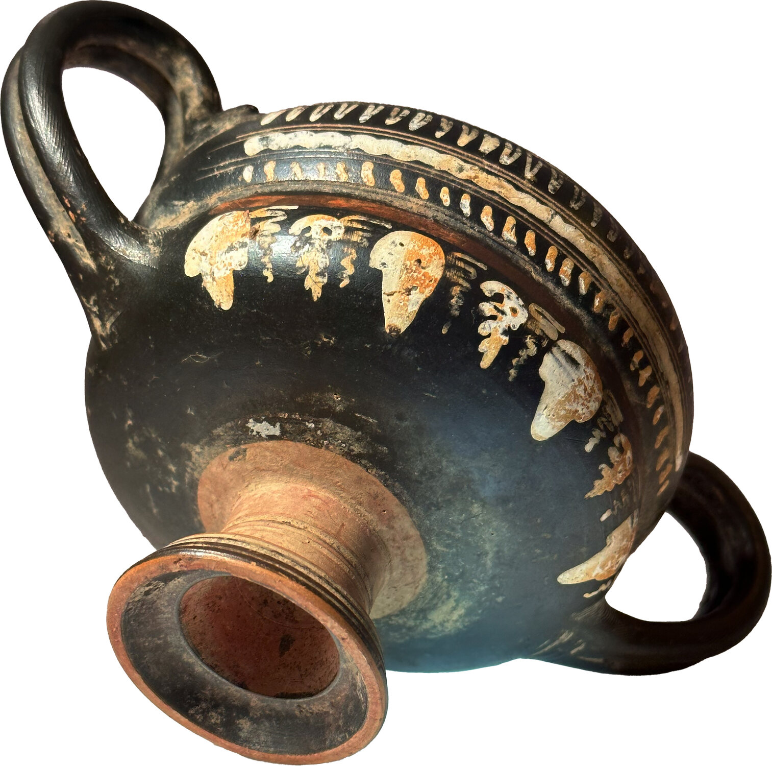 Apulian skyphos in the Gnathia style, drinking bowl with two handles ...