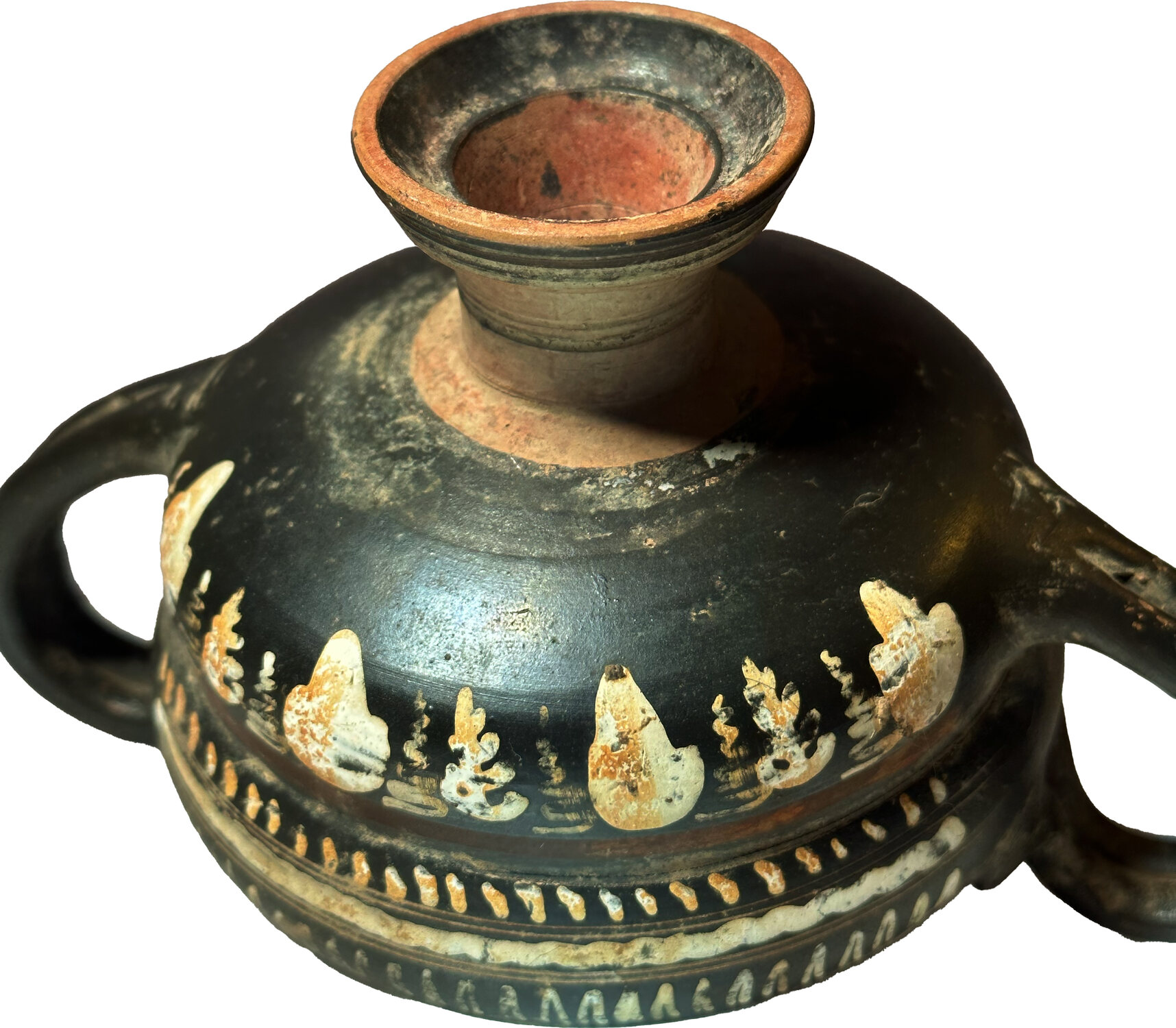Apulian skyphos in the Gnathia style, drinking bowl with two handles ...