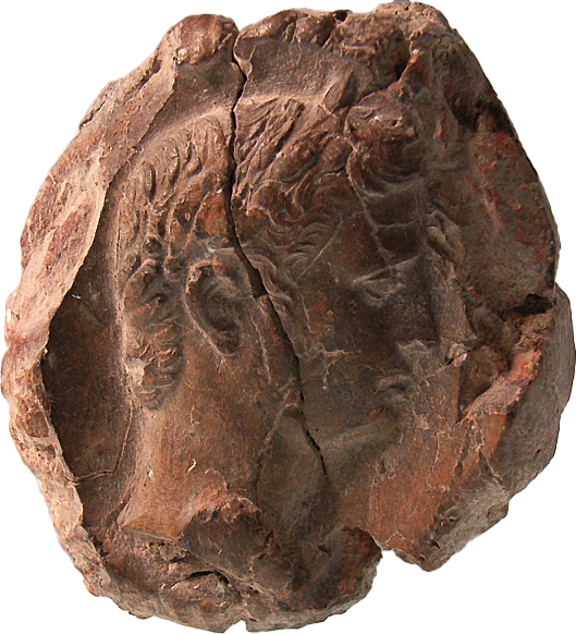 Roman clay tessera for theater entry, terracotta seal, Ancient Rome ...